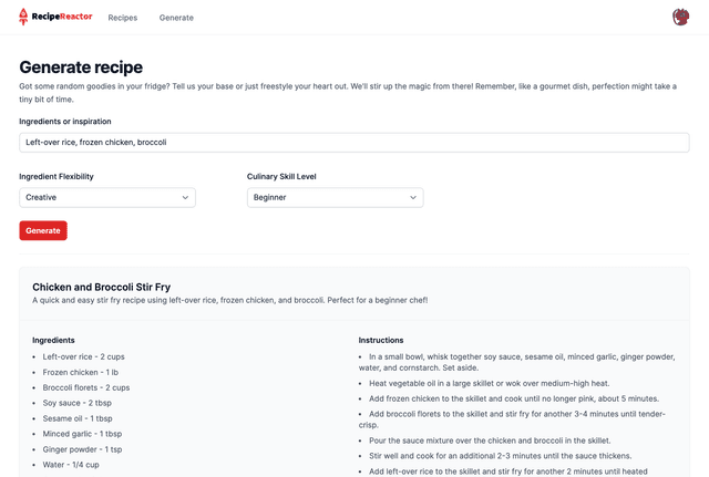 Recipe Reactor - The ultimate kitchen companion
